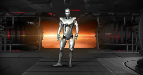 Joyful Futuristic AI Robot Dancing In Sp... | Stock Video | Pond5