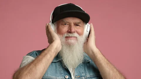 Joyful Handsome Grandfather with Beard F... | Stock Video | Pond5