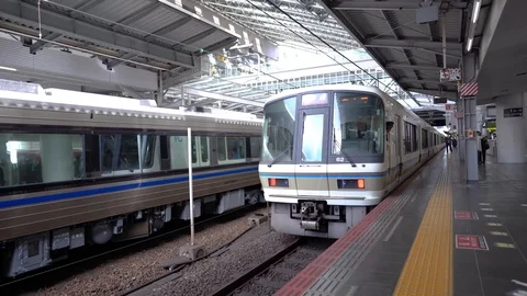 JR Train is seen at Osaka Loop bound for... | Stock Video | Pond5