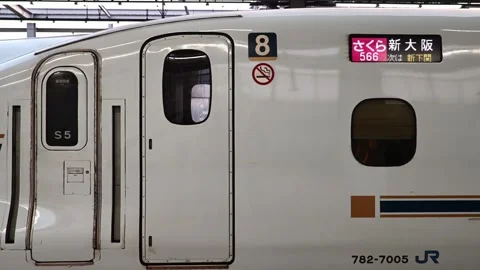 A JR West Sakura service high speed rail... | Stock Video | Pond5