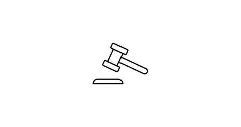judge gavel animated outline icon | Stock Video | Pond5
