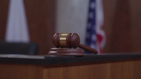 Judge's Gavel on the Stand in a Courtroo... | Stock Video | Pond5