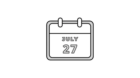 July 27 Digital Date Showcase Calendar I... | Stock Video | Pond5