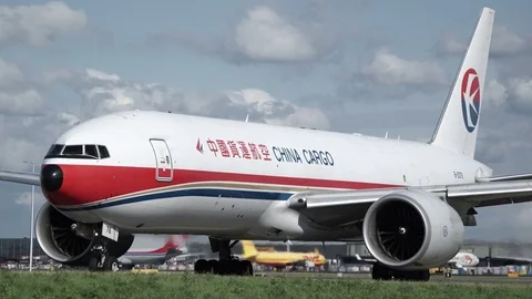 Jumbojet Freight Cargo Airplane China Bo... | Stock Video | Pond5