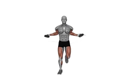 Jump Rope alternating foot white screen ... | Stock Video | Pond5