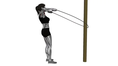 Jump Rope face pull female fitness gym e... | Stock Video | Pond5