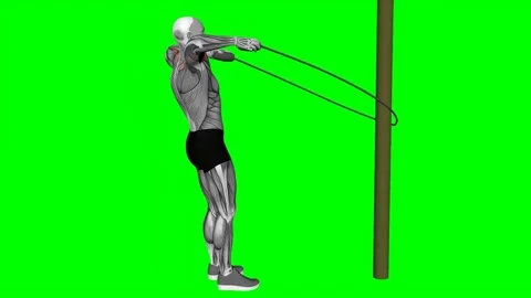 Jump Rope face pull green screen fitness... | Stock Video | Pond5