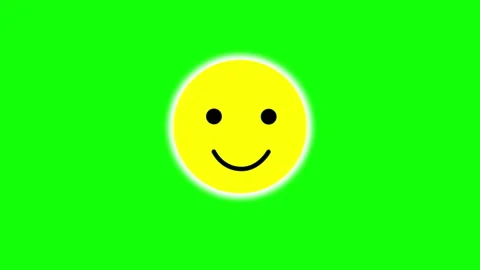 Jumping smiley jumping on green screen. ... | Stock Video | Pond5