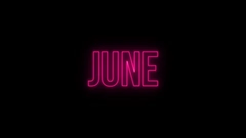 June. Neon effect on the outline of the ... | Stock Video | Pond5