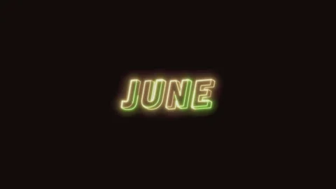 June Neon Text Seamless Loop 4K (Black B... | Stock Video | Pond5
