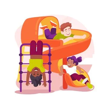 Kids Playing In A Gym Cartoon