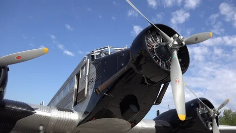 Junkers Ju 52 traditional propeller airp... | Stock Video | Pond5