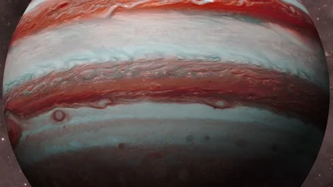 Jupiter 3d planet zoom out on space gala... | Stock Video | Pond5