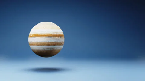 Jupiter Planet Spinning on Studio Blue B... | Stock Video | Pond5