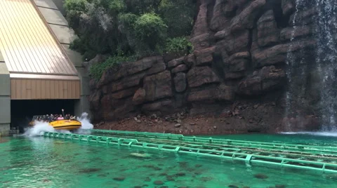 Jurassic Park water ride at Universal St... | Stock Video | Pond5