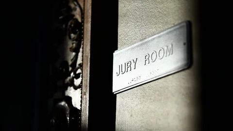Jury Room Sign on Door HD Video | Stock Video | Pond5