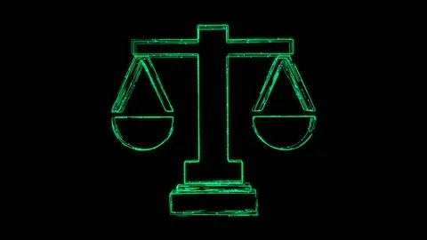 Justice Animated Icon appearing with Lin... | Stock Video | Pond5