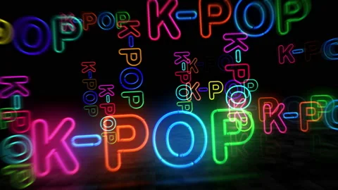 K-Pop Korea music neon symbol 3d flight ... | Stock Video | Pond5