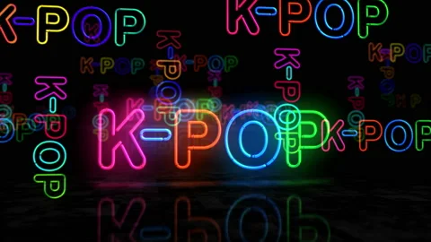 K-Pop Korea music symbol glowing neon 3d... | Stock Video | Pond5