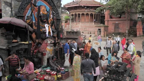 Kaal Bhairav God on Durbar Square,Kathma... | Stock Video | Pond5
