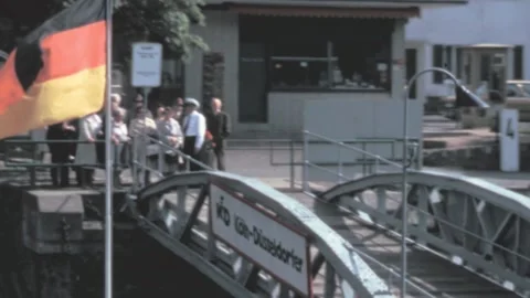 Kamp, West Germany - 1976: Ships jetty o... | Stock Video | Pond5