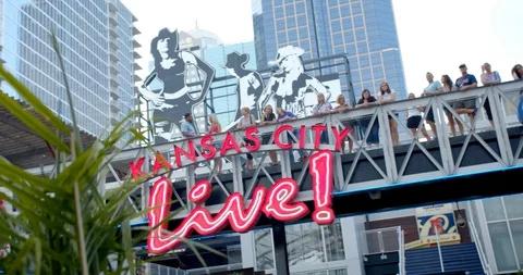 Kansas City Live! Neon Sign Exterior, Do... | Stock Video | Pond5