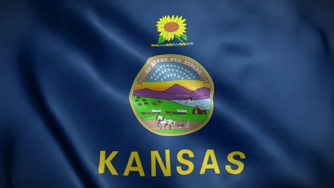 Kansas flag background realistic waving ... | Stock Video | Pond5