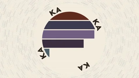 Kansas logo intro. Badge with the circul... | Stock Video | Pond5