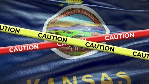 Kansas state flag waving background with... | Stock Video | Pond5