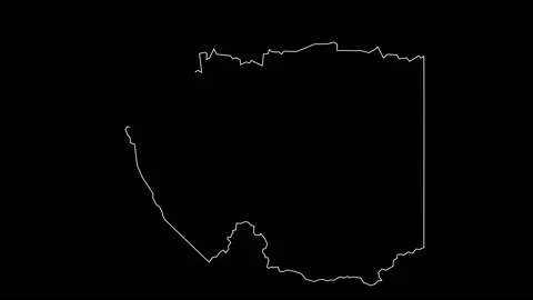 Karas region map of Namibia outline anim... | Stock Video | Pond5