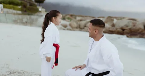 Karate, high five and tickle with a fami... | Stock Video | Pond5