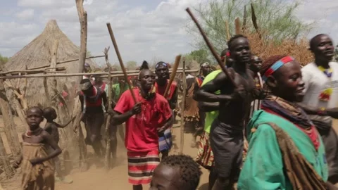 Karo People Participating In A Tribal Da... | Stock Video | Pond5
