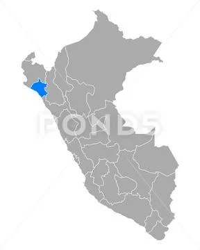 Photograph: Karte von Lambayeque in Peru - Map of Lambayeque in Peru ...