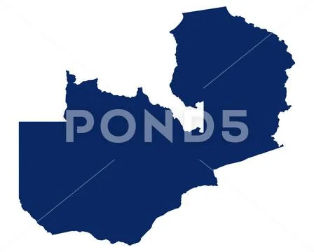 Karte von Sambia in blauer Farbe - Map of Zambia in blue colour Karte ...