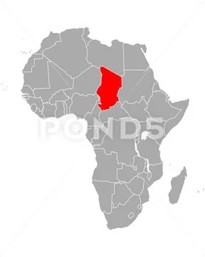 Karte von Tschad in Afrika - Map of Chad in Africa Karte von Tschad in ...