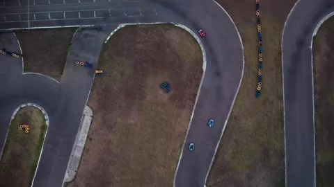 Karting track from a bird's eye view | Stock Video | Pond5