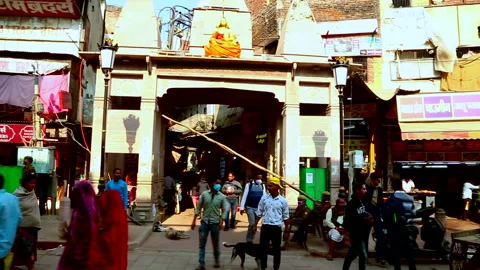 Kashi Vishwanath Temple Gate / Varanasi ... | Stock Video | Pond5