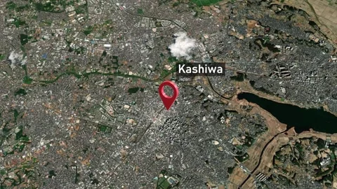 Kashiwa City Map Zoom (Japan) from Space... | Stock Video | Pond5
