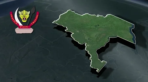 Katanga with Coat Of Arms Animation Map | Stock Video | Pond5