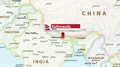 Kathmandu, Nepal - Kathmandu Map, Nepal ... | Stock Video | Pond5