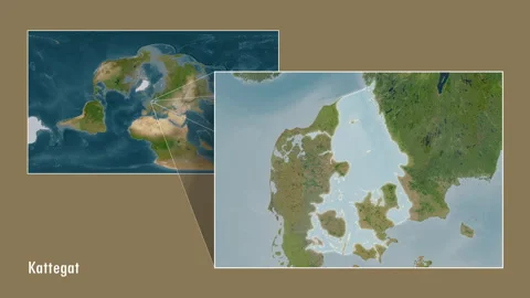 Kattegat. Satellite map. Patterson Cylin... | Stock Video | Pond5