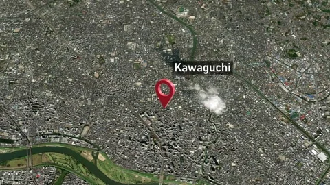 Kawaguchi City Map Zoom (Japan) from Spa... | Stock Video | Pond5