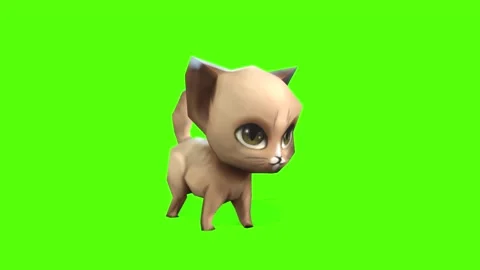 Kawaii cat Playing Green Screen Animatio... | Stock Video | Pond5