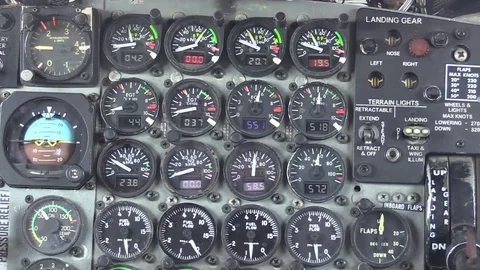 KC-135 Stratotanker cockpit control pane... | Stock Video | Pond5
