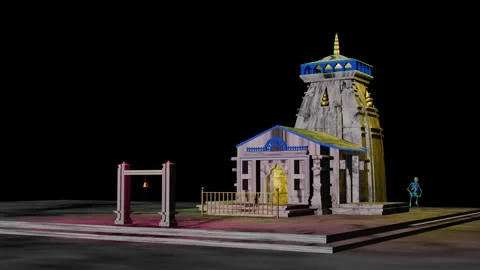kedarnath temple night time skeleton pla... | Stock Video | Pond5