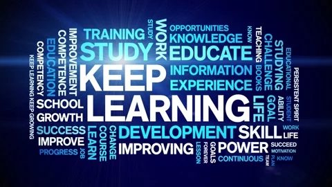 Keep Learning animated word cloud,animat... | Stock Video | Pond5