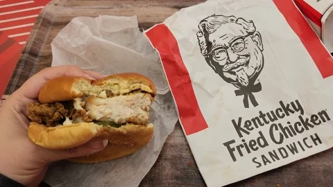 Kentucky Fried Chicken Sandwich Meal Fas... | Stock Video | Pond5