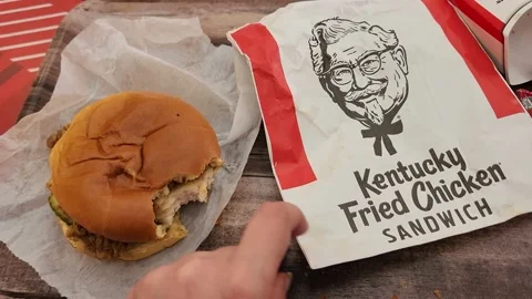 Kentucky Fried Chicken Sandwich Meal Fas... | Stock Video | Pond5