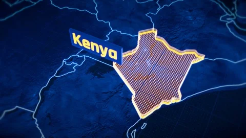 Kenya country border 3D visualization, m... | Stock Video | Pond5