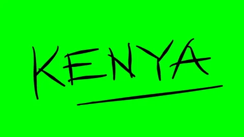 Kenya drawing text on green background | Stock Video | Pond5